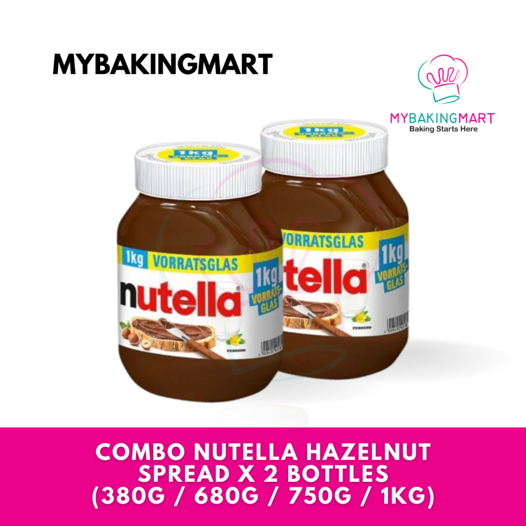 Combo Nutella Hazelnut Spread 2 bottles - 350g / 680g / 750g (Expiry Date: 28 Feb 2024) / 1kg ...